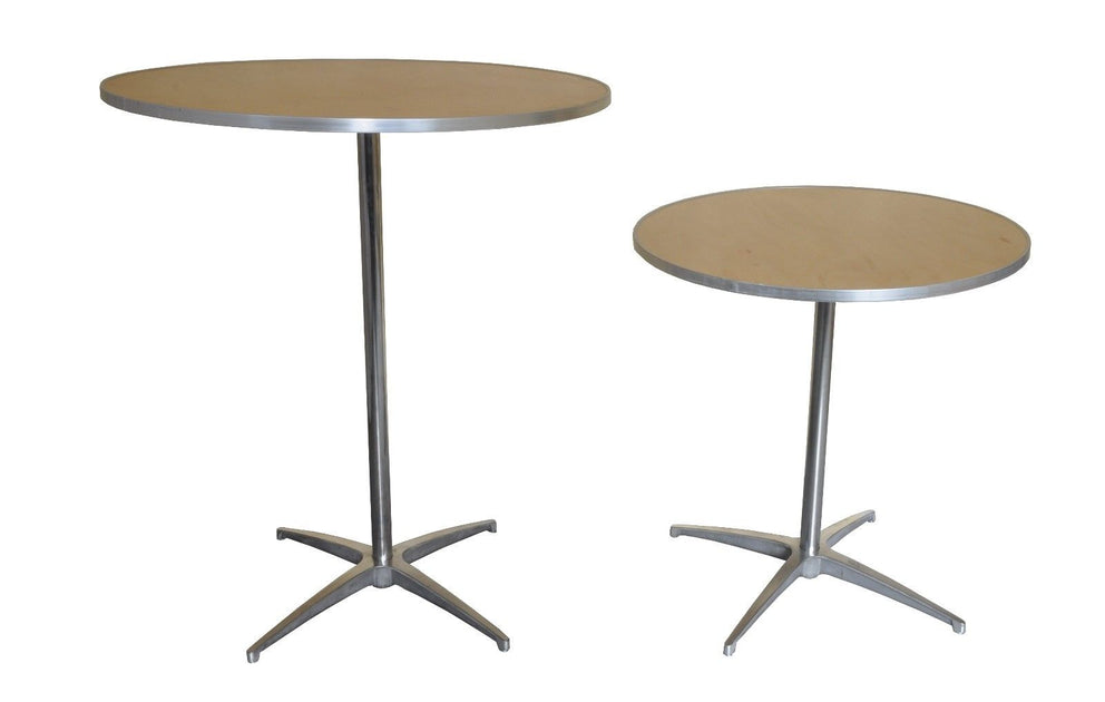Wood Top Cocktail Table - Linen Recommended – Almighty Rental Tent & Events